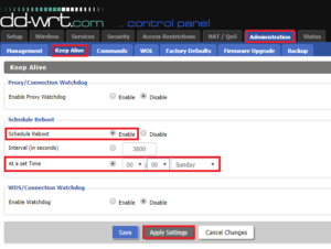 How do I schedule a reboot of my FlashRouter? - DD-WRT Support
