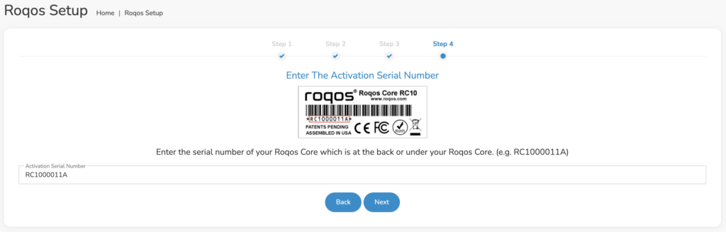 Roqos Core Internet Setup And Activation