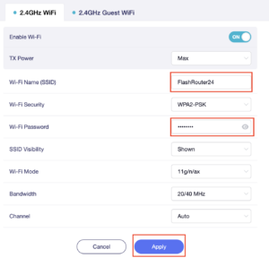 Flint/Slate GL.iNet Change Wi-Fi name and password